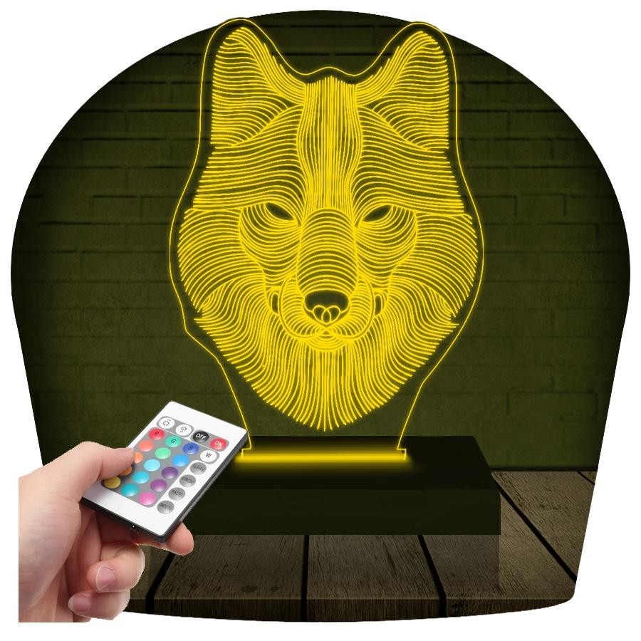 Luminária Led 3D Lobo Abajur 2 Presente Criativo Decoração | Shopee Brasil
