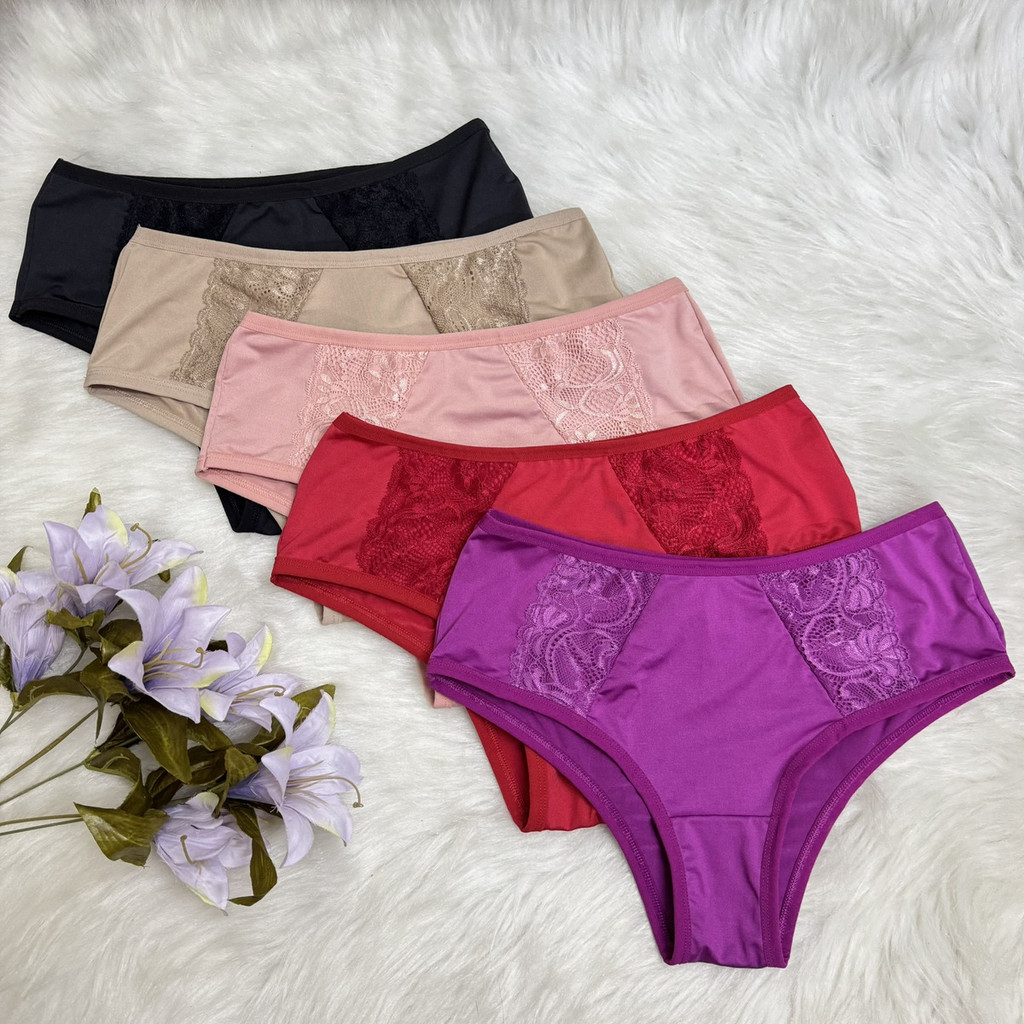 Kit Calcinhas Plus Size Lateral Larga Com Renda Viés Largo Mônica ...