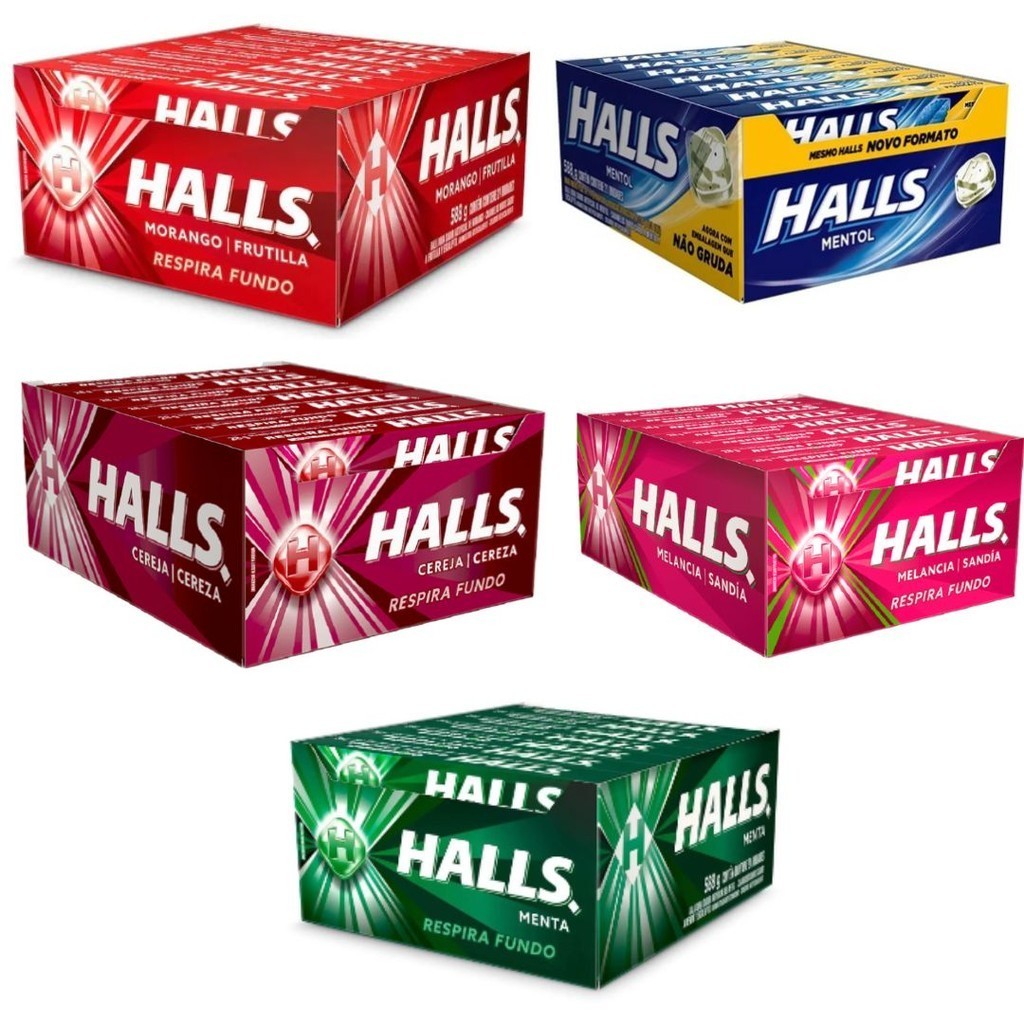 Kit 5 Caixa de Halls com 21 Unidades Cada | Shopee Brasil