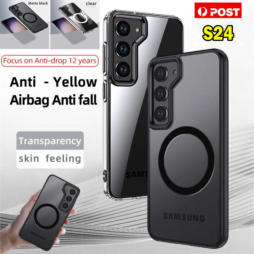 Para Samsung Galaxy S24 Plus Ultra S23 FE Capa Magnética À Prova De Choque Macia De Silicone ...