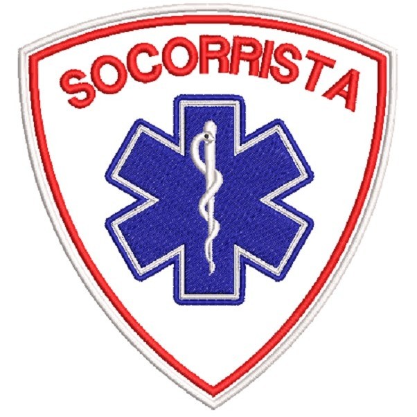 Bordado Breve Brasão Socorrista Branco, para o seu jaleco ou uniforme ...