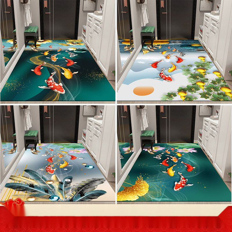 Tapete Oceano/Carpete 3D Cartoon Marinho/Antiderrapante De Sala De ...