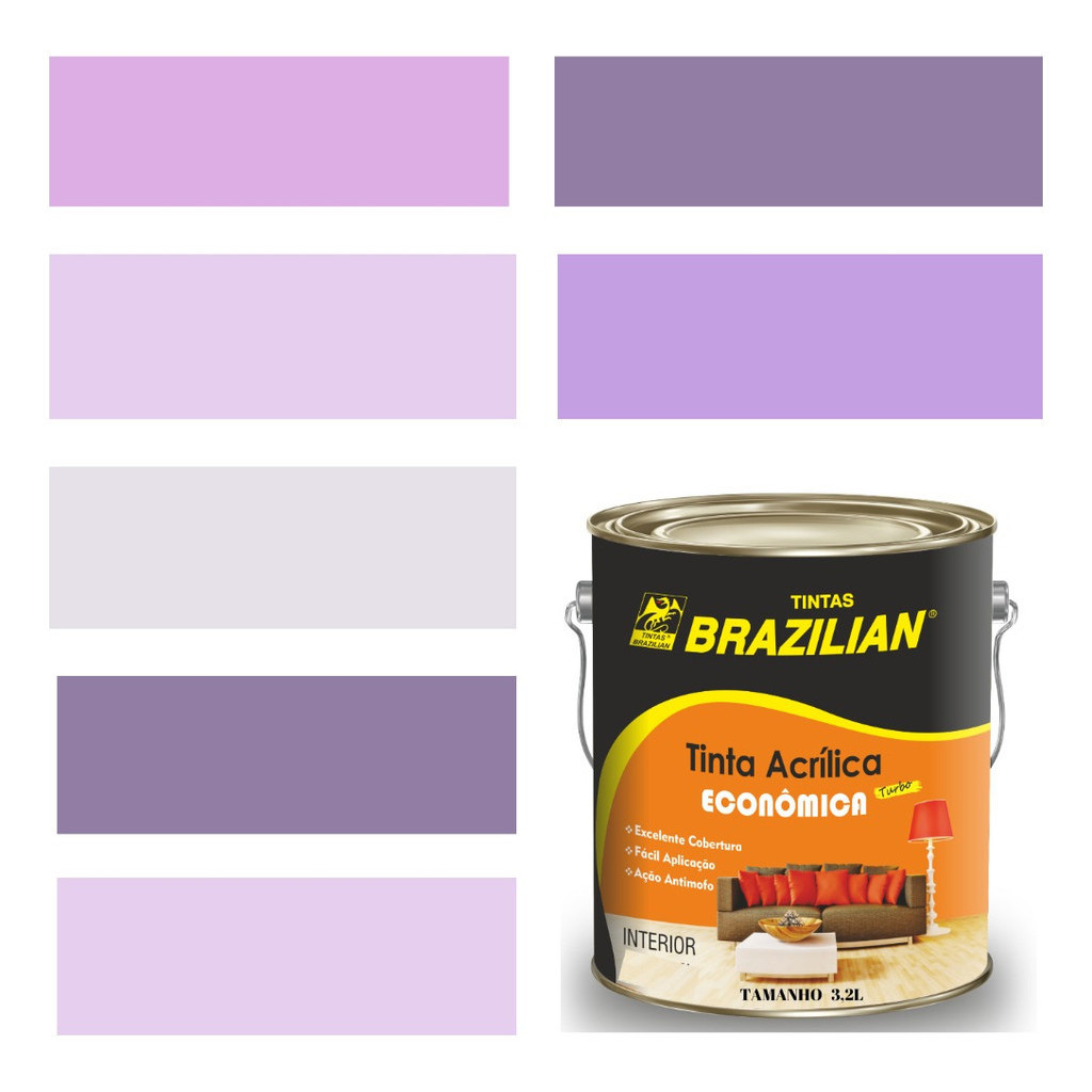 Tinta De Parede Roxo Brazilian Fosco 3,2l | Shopee Brasil