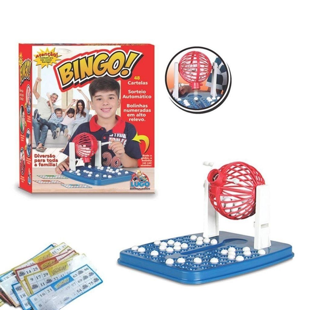 Jogo De Bingo Roleta 48 Cartelas 90 Bolinhas Brinquedos | Shopee Brasil