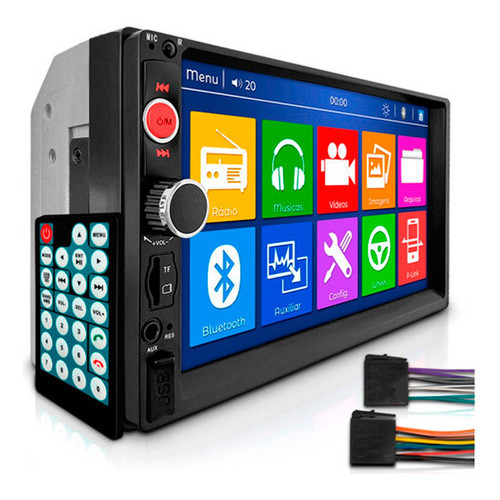 CENTRAL MULTIMIDIA MP5 7 POLEGADAS E-TECH LIGHT FULL HD BT FM | Shopee Brasil