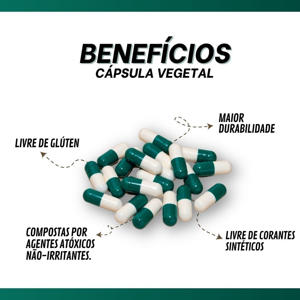 Capsula Vegetal Vazia 120un Cor Branca e Verde N° 3 150mg | Shopee Brasil