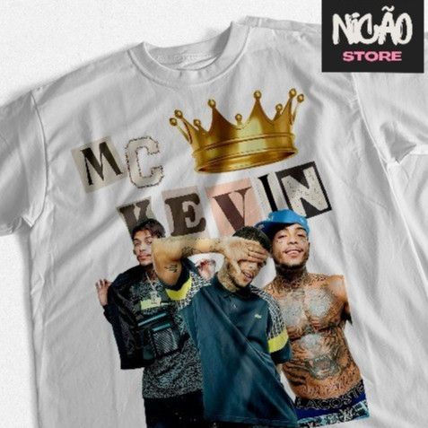 Camiseta Premium Mc Kevin Eterno 4M Funk Cantor Coroa Rei 100% Algodão ...