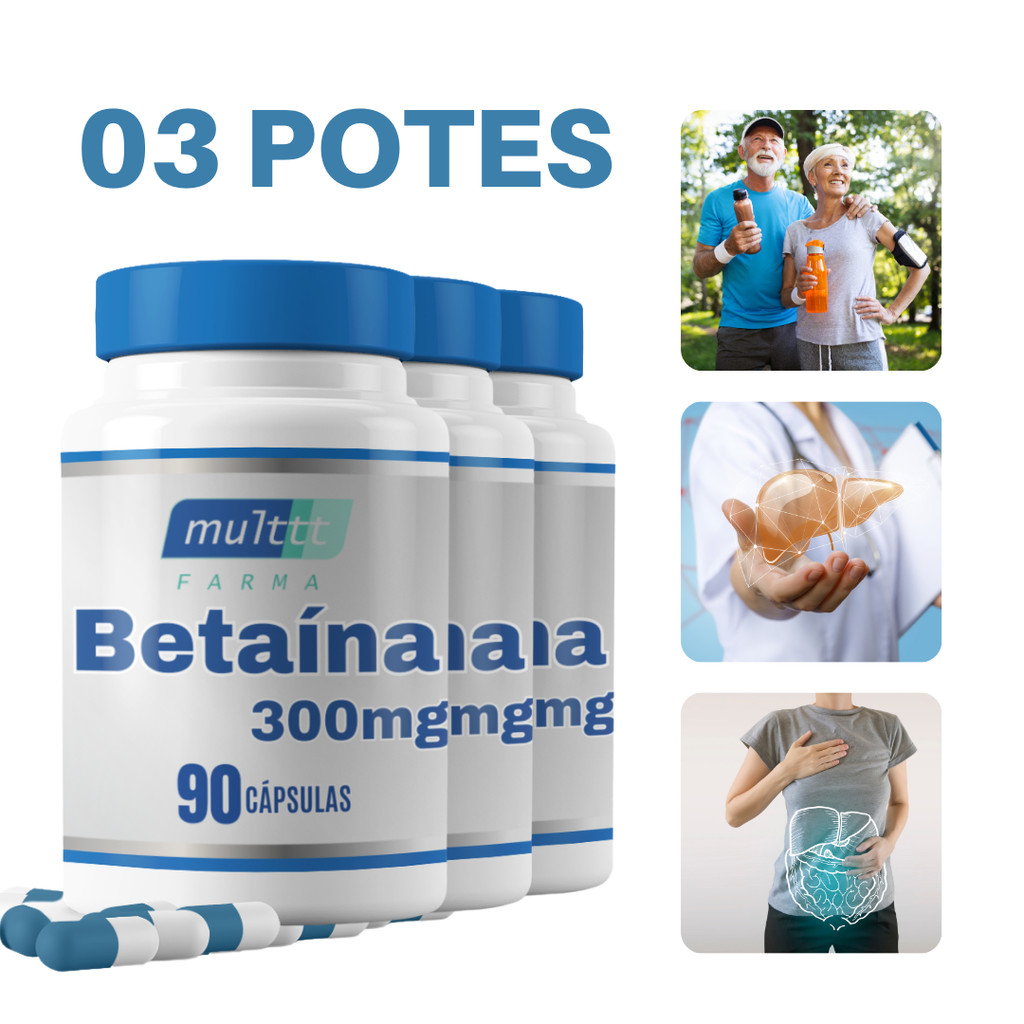 Betaína HCL 300mg 90 Capsulas Betaina Ma Digestão Azia | Shopee Brasil