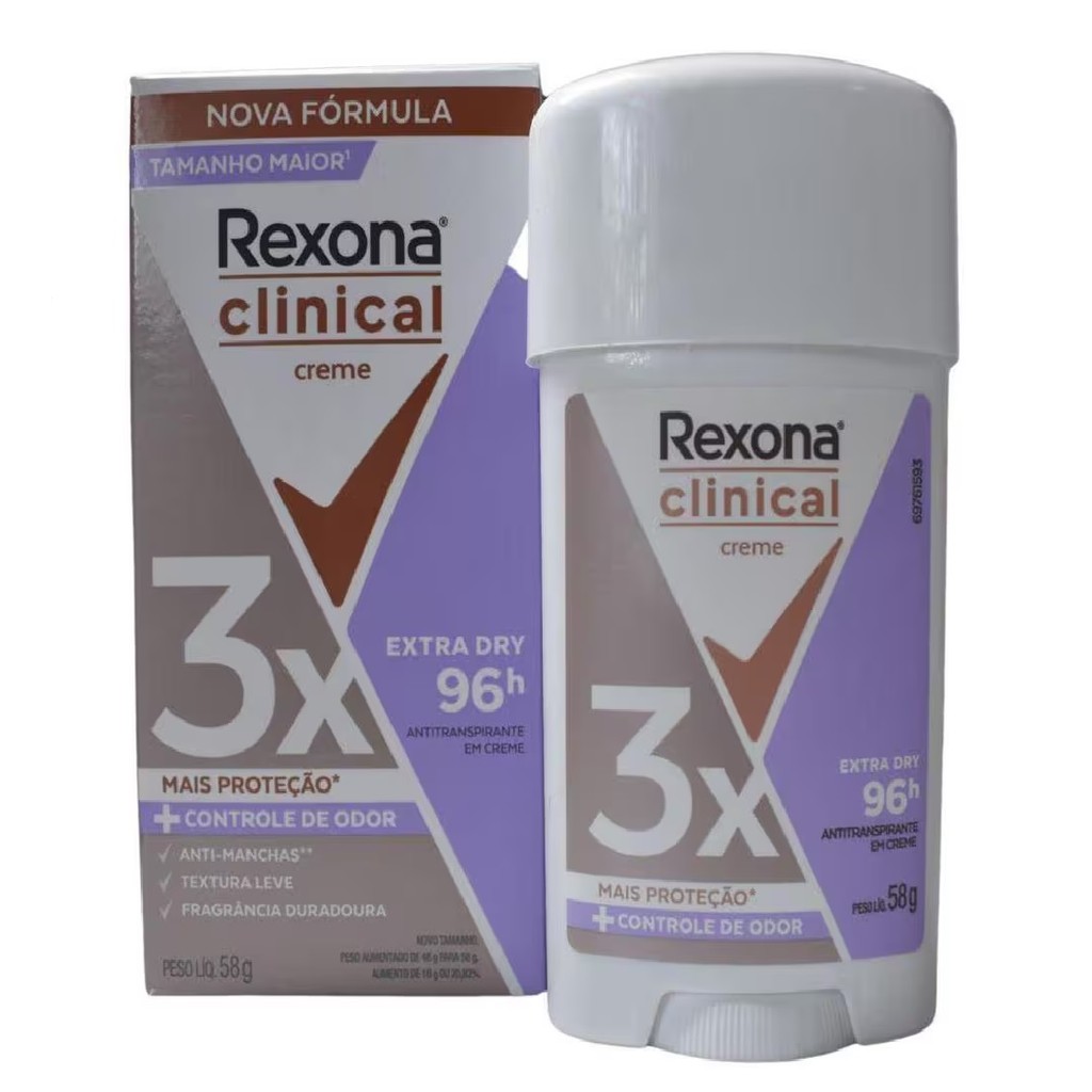 Desodorante Rexona Clinical Cr Extra Dry 58g-Unilever | Shopee Brasil