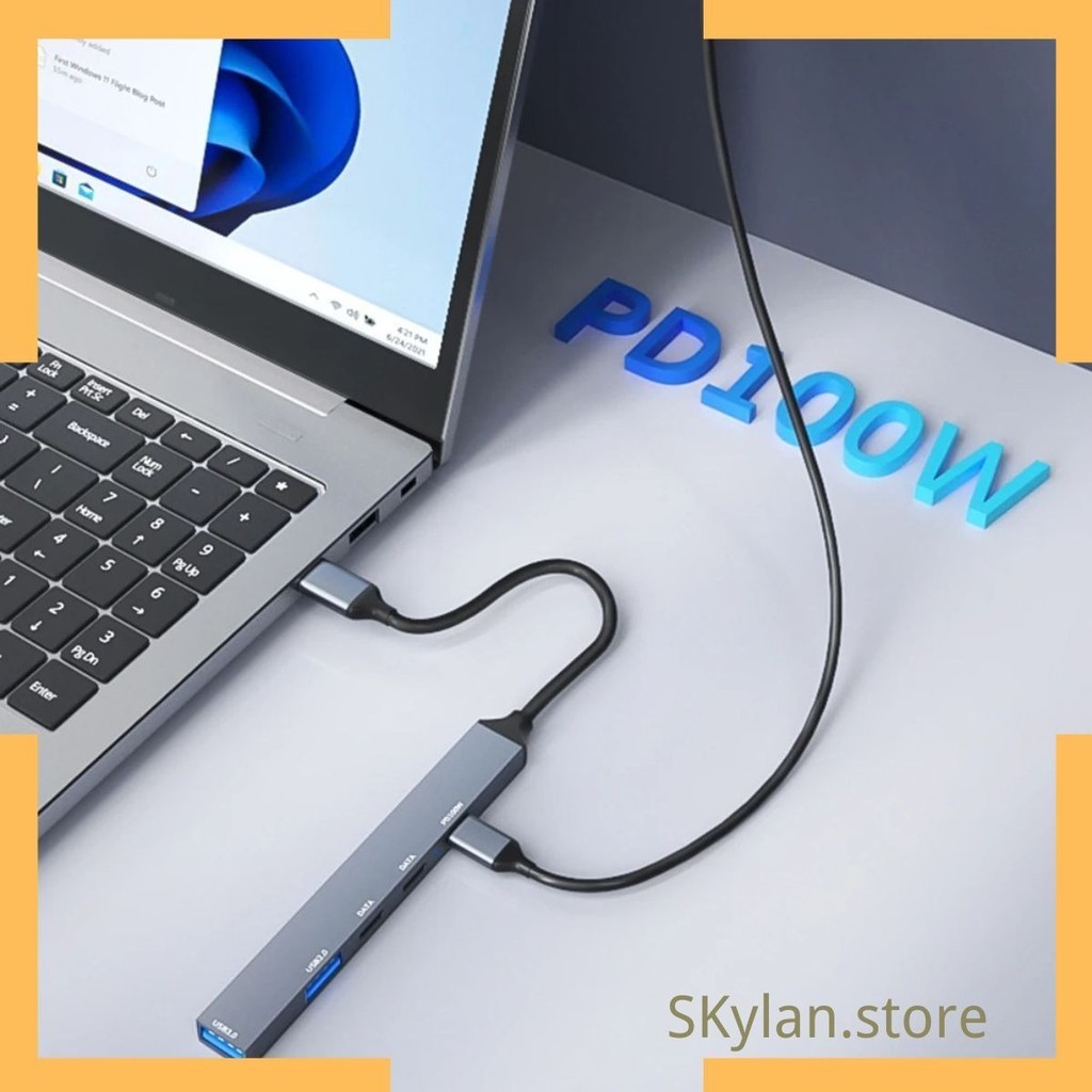 USB Tipo-C Extender Hub, Adaptador Multi-Port, USB 3.0, 5Gbps, PD 100W ...