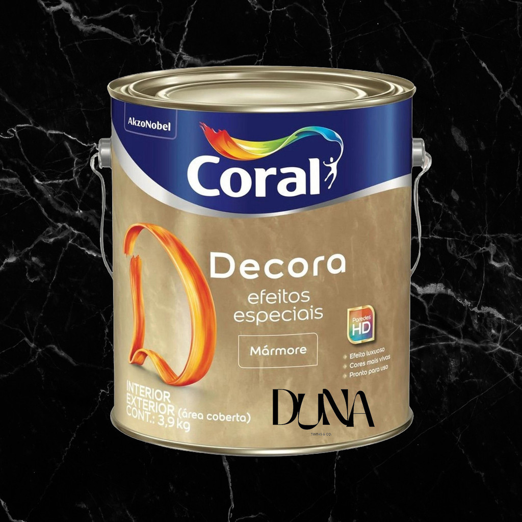 Efeito Marmorato Coral Mármore Preto 3,9kg | Shopee Brasil