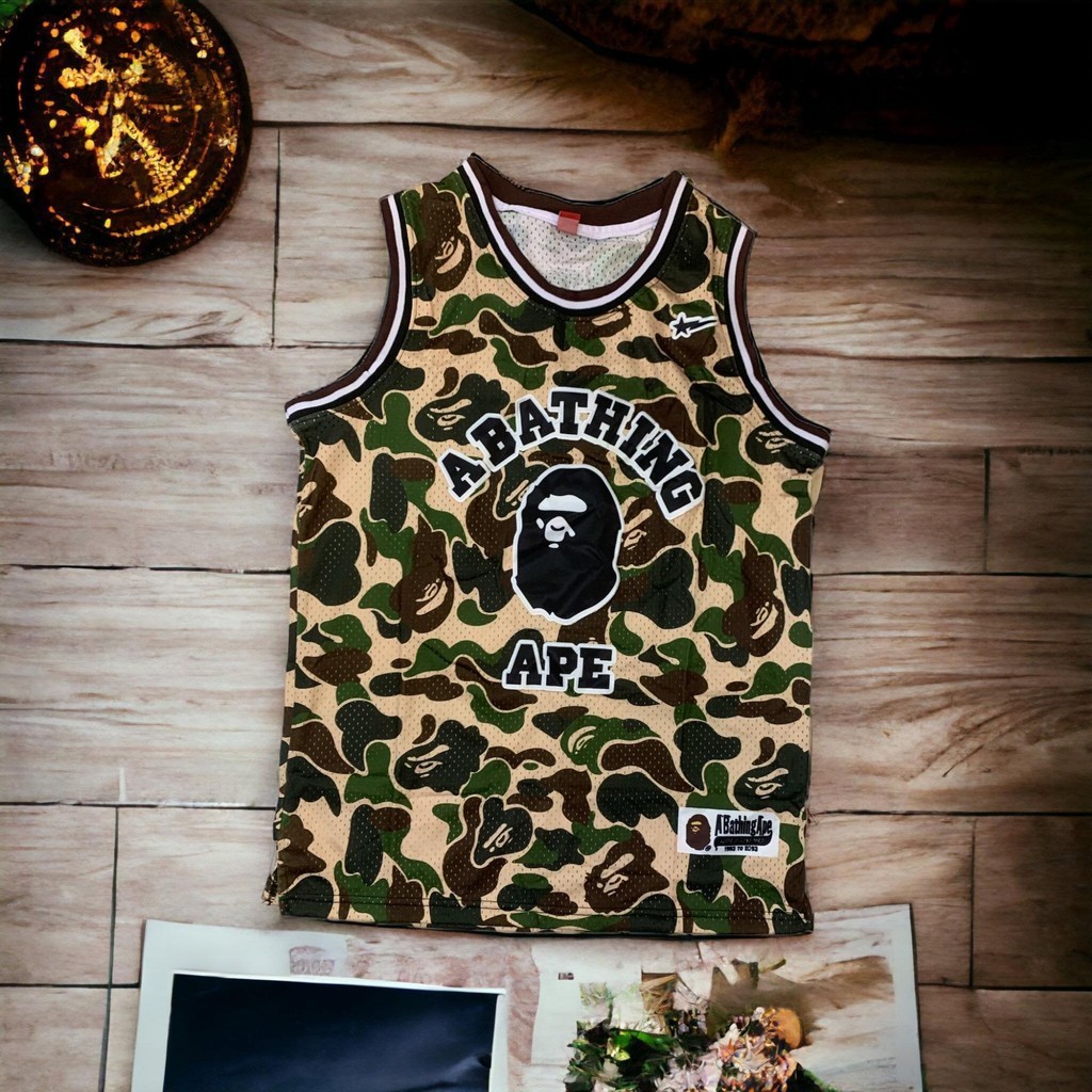 Nova Chegada Camuflagem ABATHING APE Jersey Sando 100 % Boa Qualidade ...