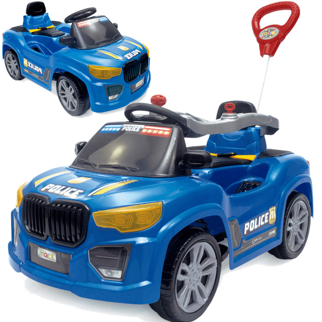 Carrinho de Passeio e Pedal Infantil Maral BM Car Azul Police - Faz a Boa!