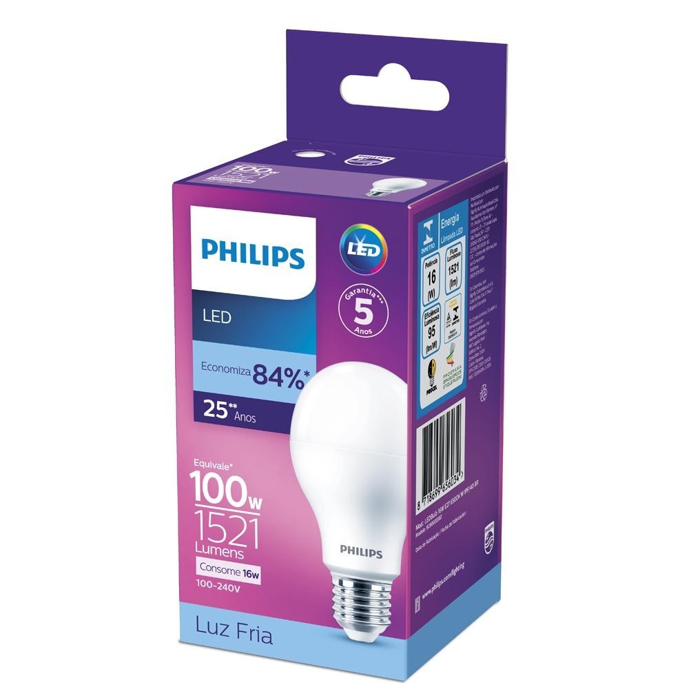 Lâmpada Led Philips 16W BV branca fria 6500K E27 | Shopee Brasil