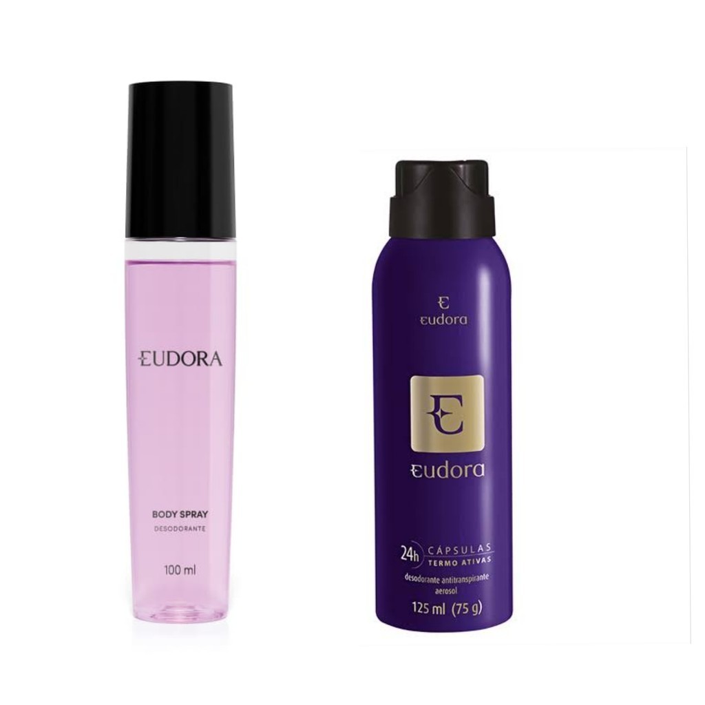 Kit Body Spray Roxo Eudora 100ml e Desodorante | Shopee Brasil
