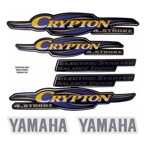 Jogo Kit Adesivos Completo Crypton 105 2003 Preta - Lb00855 | Shopee Brasil