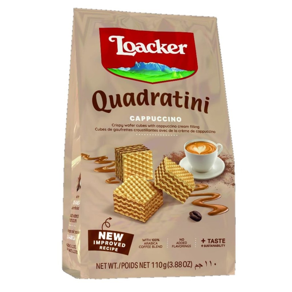 Mini Biscoito Wafer Quadrantine Cappuccino Loacker 125 Gr | Shopee Brasil