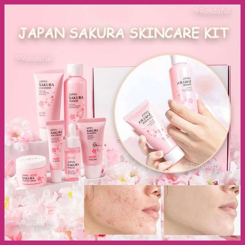 Conjuntos de cuidados com a pele LAIKOU Sakura Conjunto De Rotina Para Cuidados Com A Pele Kit ...