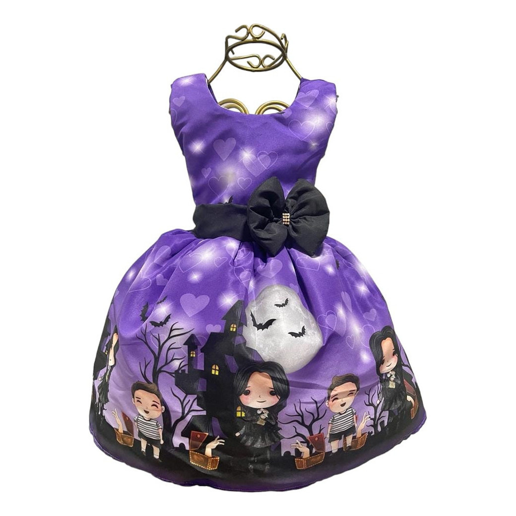 Vestido Wandinha Wednesday Fantasia Vandinha Festa Luxo | Shopee Brasil