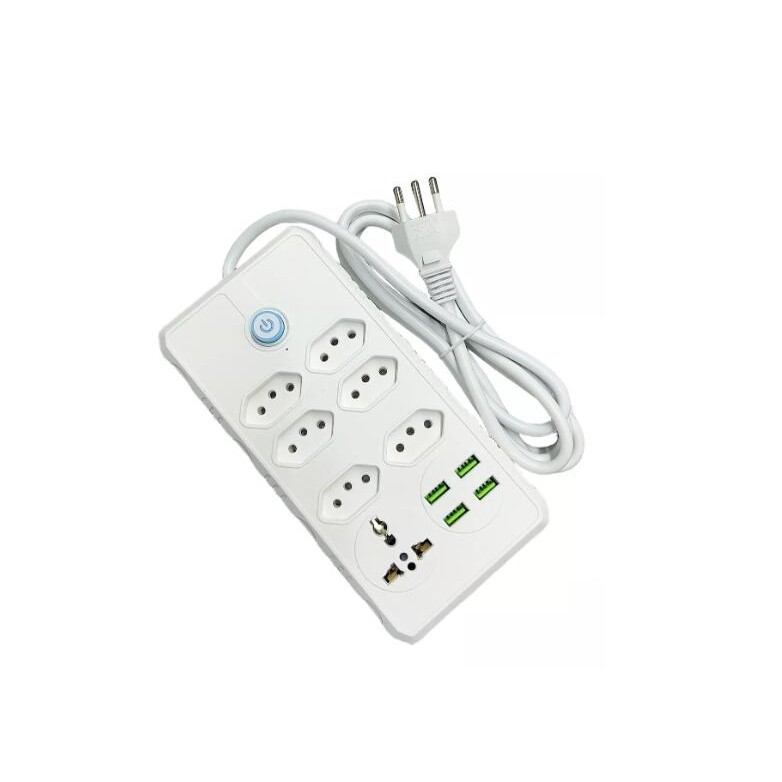 Extensão Elétrica 7 Tomadas Régua Bivolt C/ 4 Usb Cabo 2m | Shopee Brasil