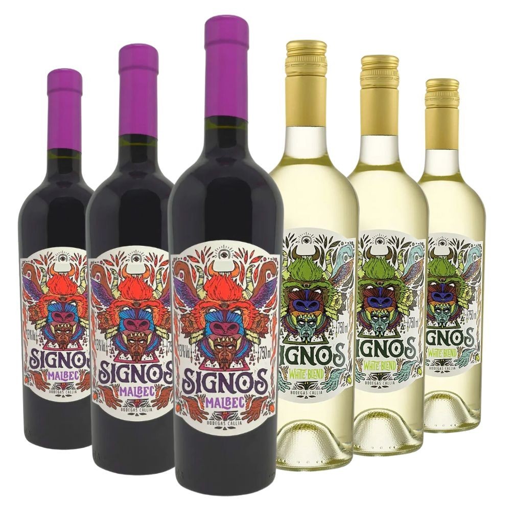 Kit 6x Vinhos Argentinos Callia Signos Branco/Tinto | Shopee Brasil