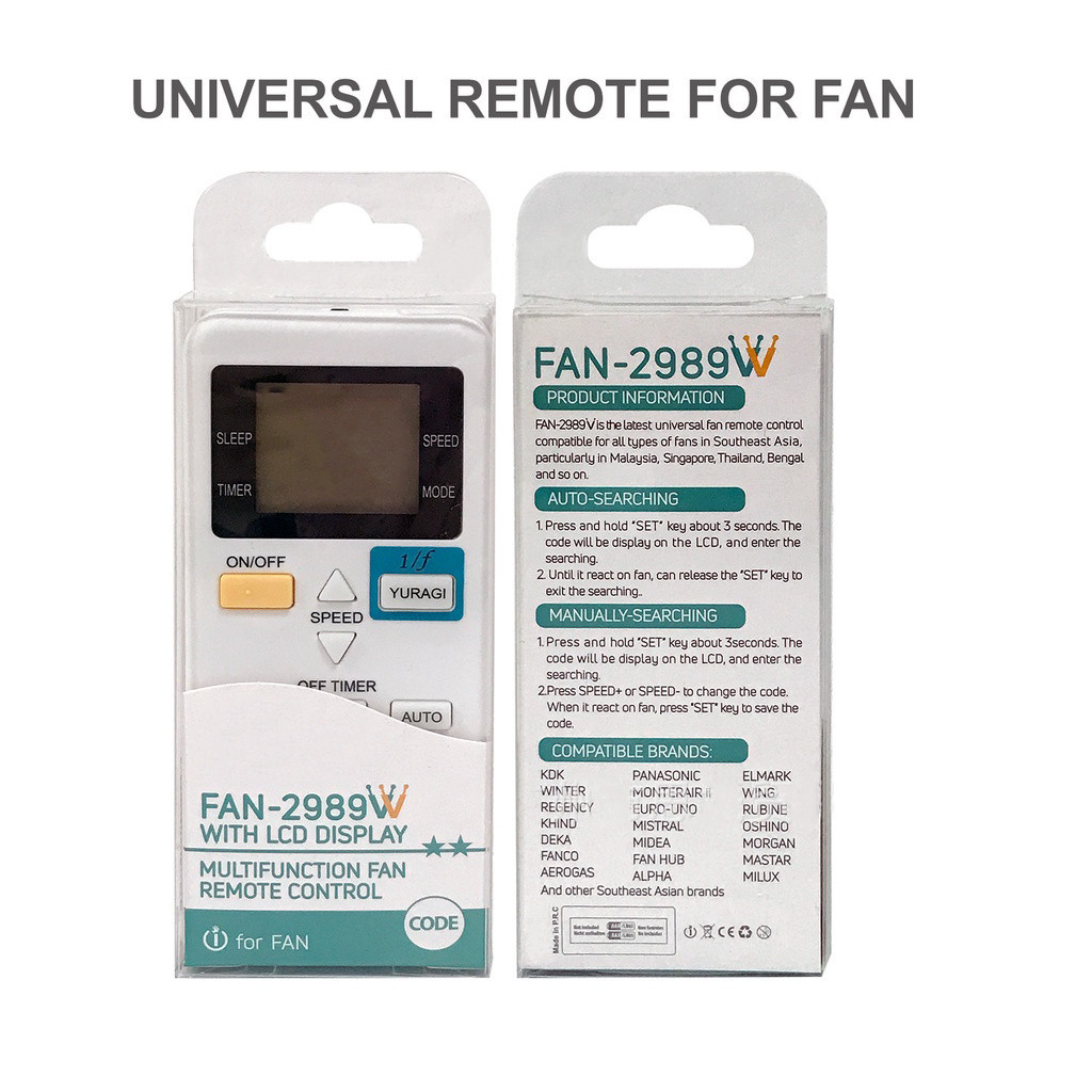 Controle Remoto Universal FAN FAN-2989W (Multi-Brand Universal) FAN de ...