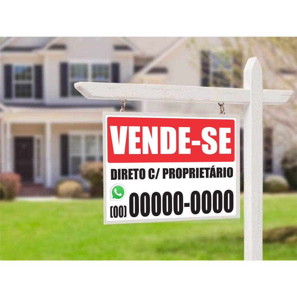 PLACA VENDE-SE OU ALUGA-SE PERSONALIZÁVEL DVS TAMANHOS | Shopee Brasil