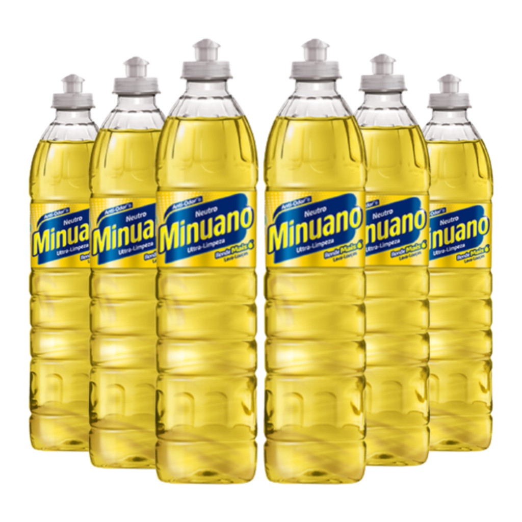 Kit 6 Detergente Lava Louças Minuano Neutro 500ml | Shopee Brasil