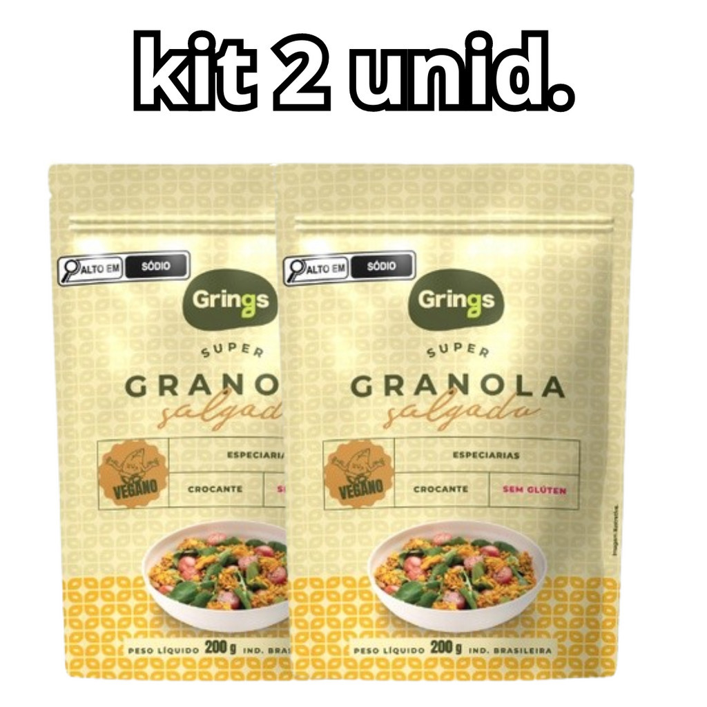 KIT 2 unid Granola Salgada com Especiarias Grings 180g | Shopee Brasil