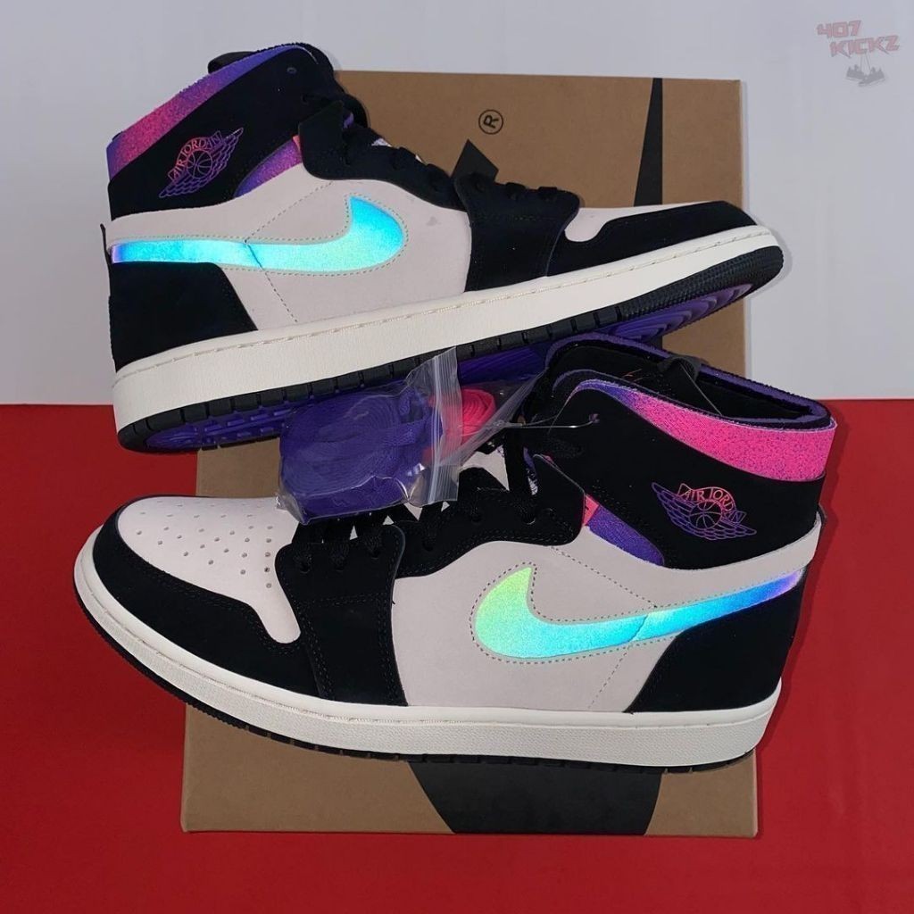 Tenis botinha Air jordan 1 PSG Refletivo Rosa/Roxo 34 ao 43 Cano Alto ...