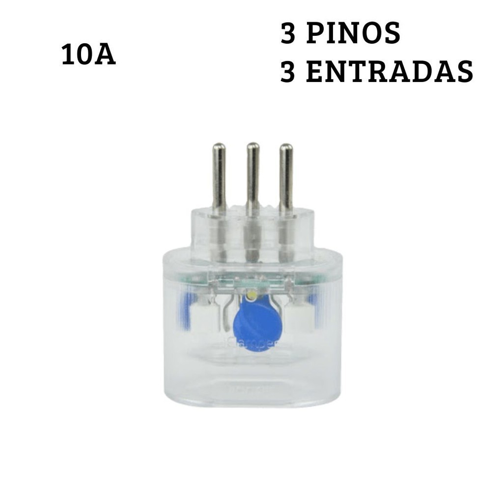 Clamper Pocket 3 Pinos 10a Protetor de Surtos - Transparente | Shopee ...