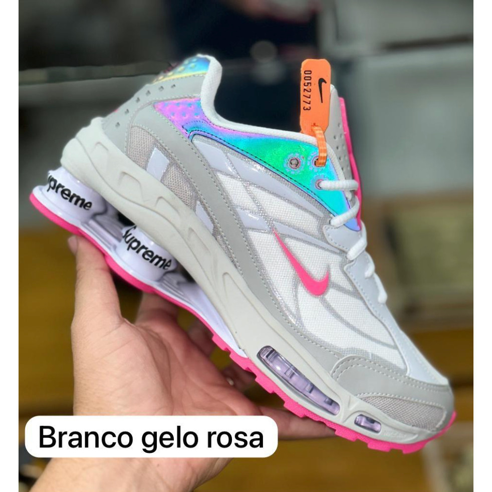 Tênis Níke Shox 4 Molas SE Supreme Masculino Feminino Unissex Branco ...