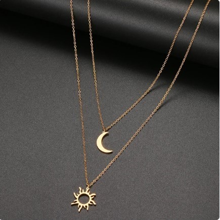 Colar - Lua/Sol - Gold | Shopee Brasil