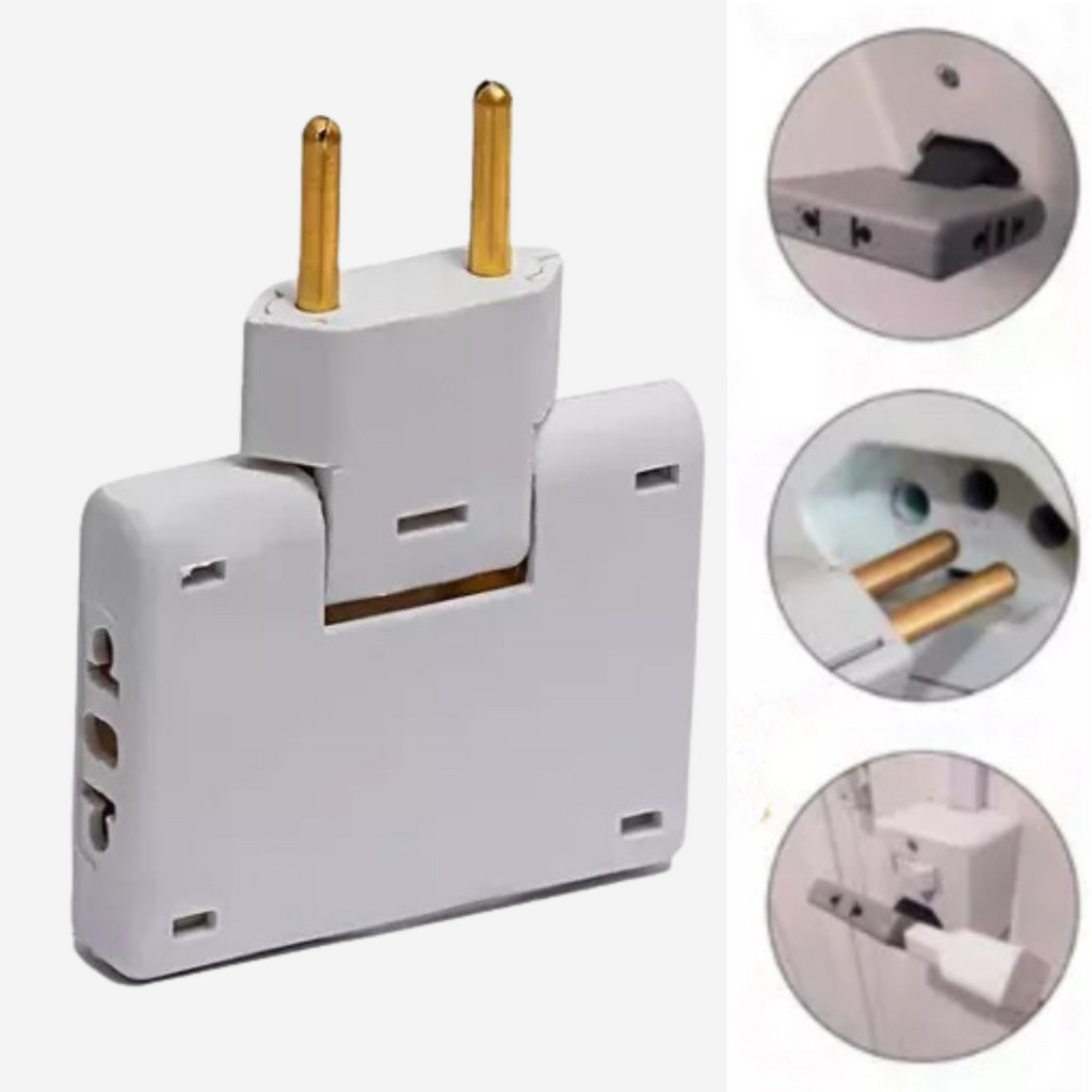 Adaptador Benjamin Tomada T Articulado 90° Dobrável | Shopee Brasil
