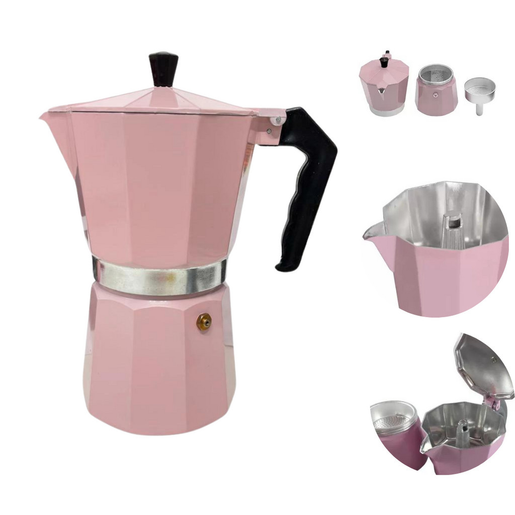 Cafeteira Italiana Rosa De Inox 300ml | Shopee Brasil