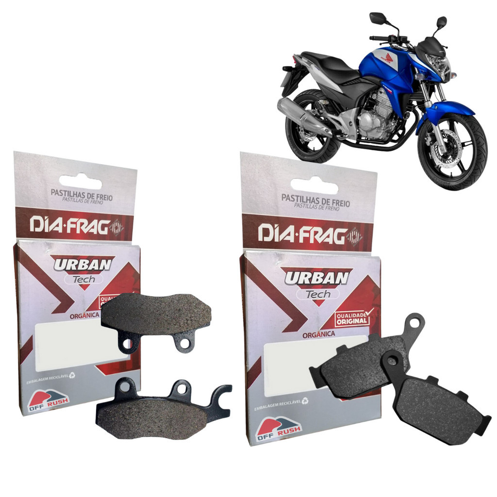 Kit Completo Pastilhas De Freio Diafrag Dianteira Traseira Honda Cb 300 ...
