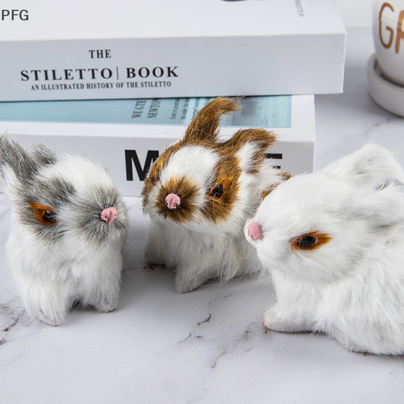 PFG Mini Coelho De Pelúcia Realista E Fofo Lifelike Animal Easter Bunny ...