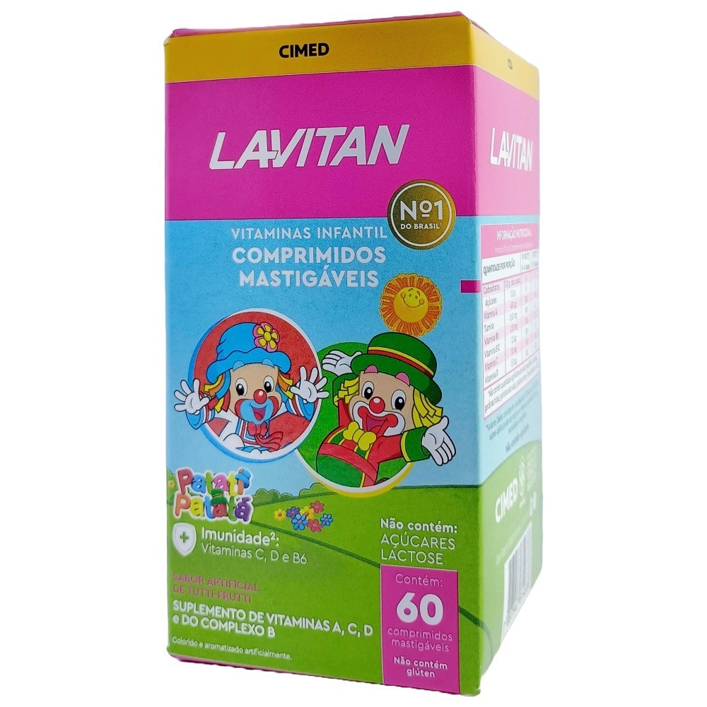 Lavitan Kids 60 Comp Mastigaveis Tutti-Frutti | Shopee Brasil