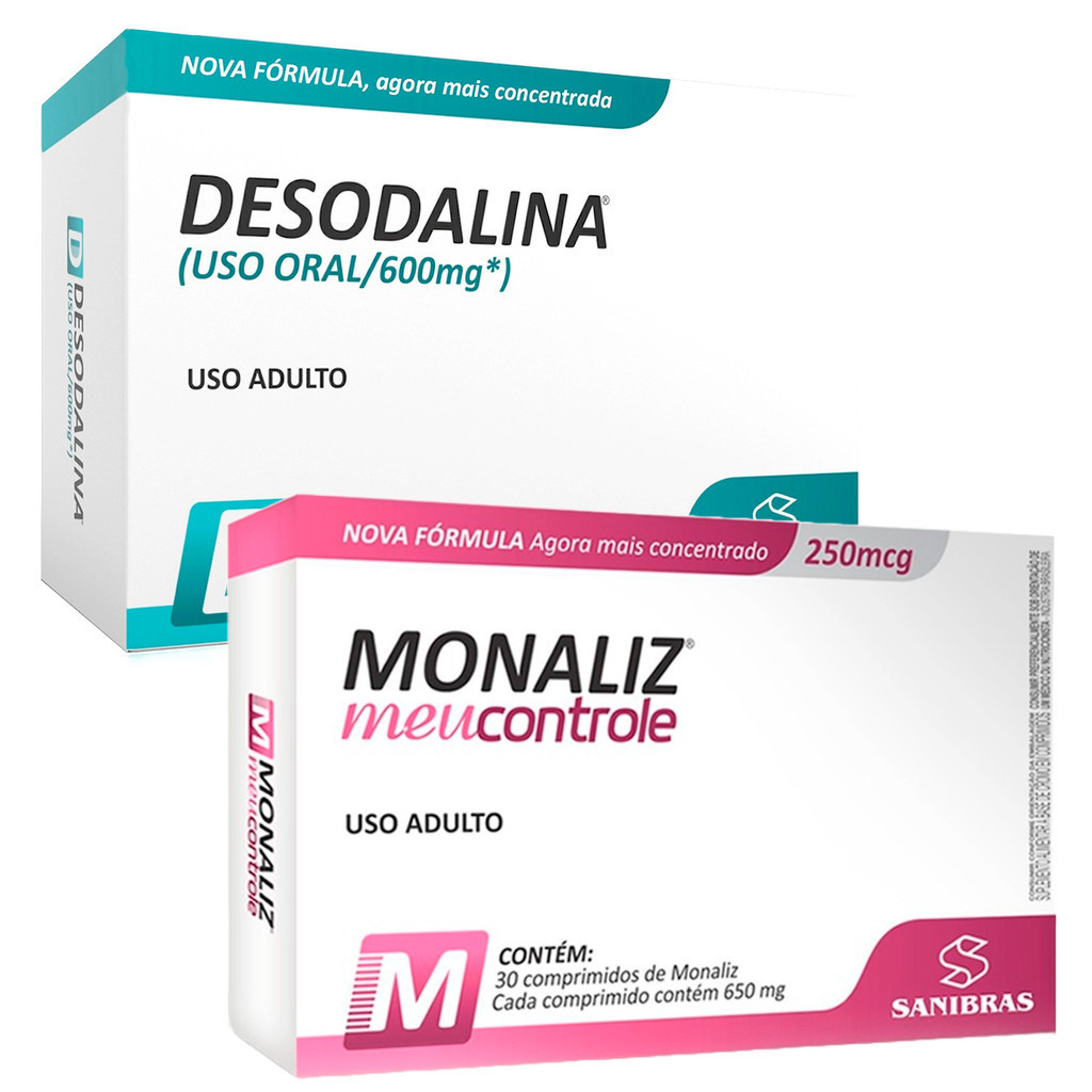 Kit Desodalina 60 caps + Monaliz 30 caps - Sanibras | Shopee Brasil