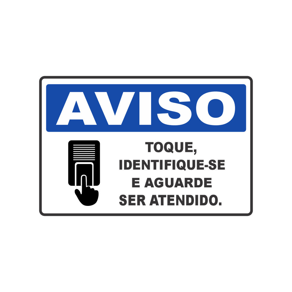 Placa Interfone Toque Identifique-se E Aguarde Ser Atendido | Shopee Brasil
