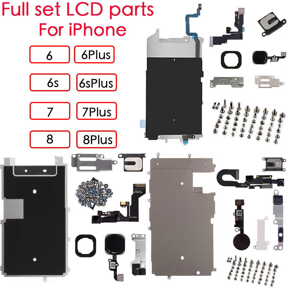 Para iPhone 6 6P 6S 6SP 7 7P 8 8 Plu. Tela cheia LCD Metal Bracket ...