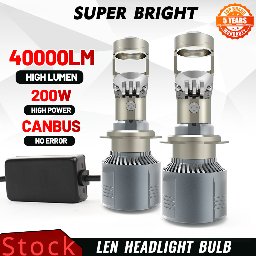 Carro Luz 40000LM H4 H7 Led Canbus Lente Projetora H11 9005 HB3 9006 HB4 Mini Projetor Auto H7 ...
