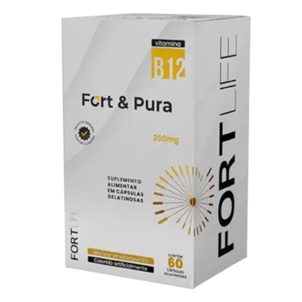 Vitamina B12 Fort e Pura B12 Cobalamina 300mg Com 60 Cápsulas | Shopee ...