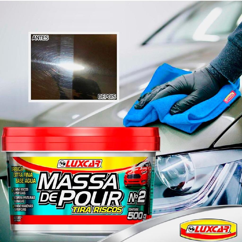 Massa de Polir Cera Pasta Tradicional Aumotivo Carro Moto Limpa Brilho Tira Elimina Riscos ...