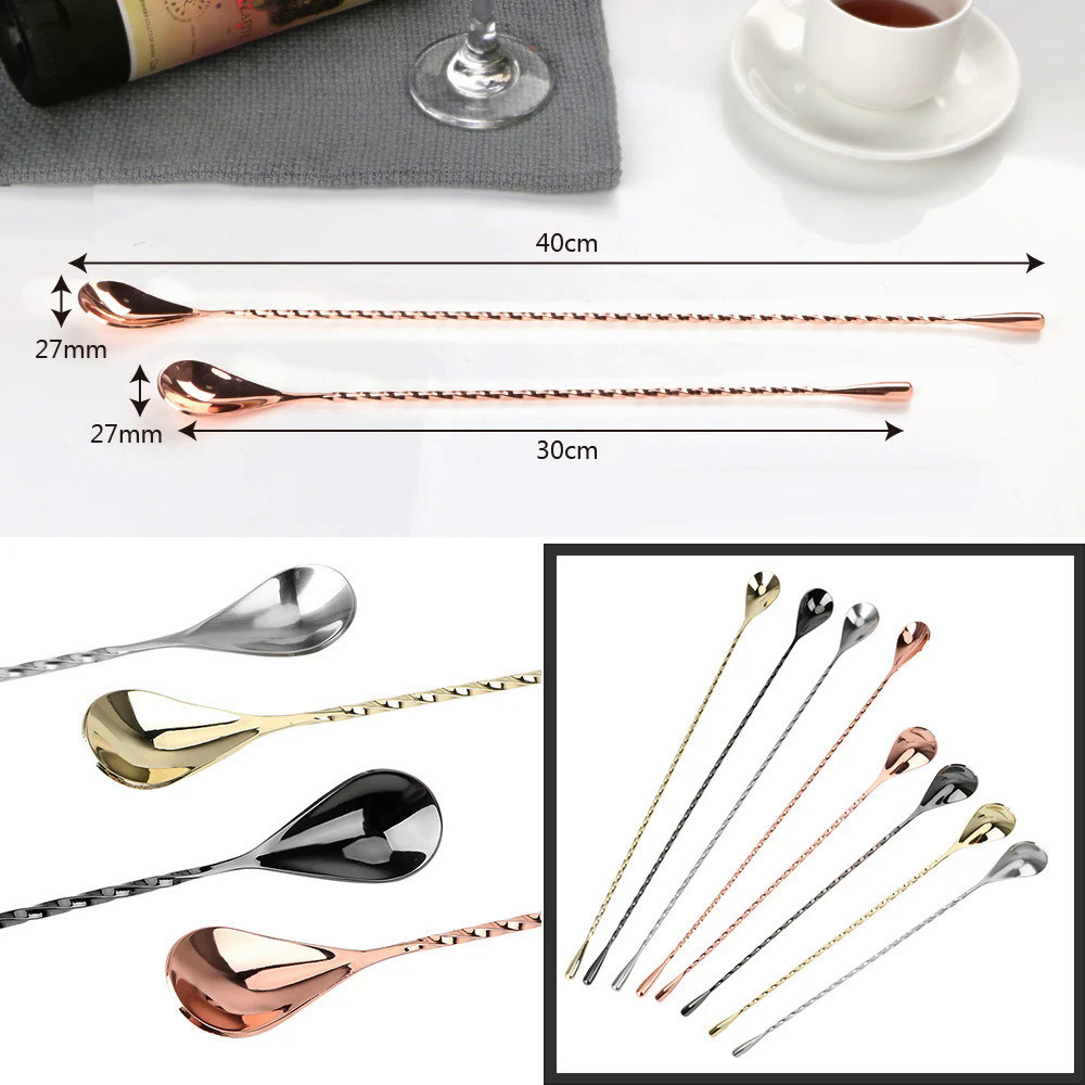 Colher de Mistura Aço Inoxidável 30/40cm Teadrop Ferramenta Bartender ...