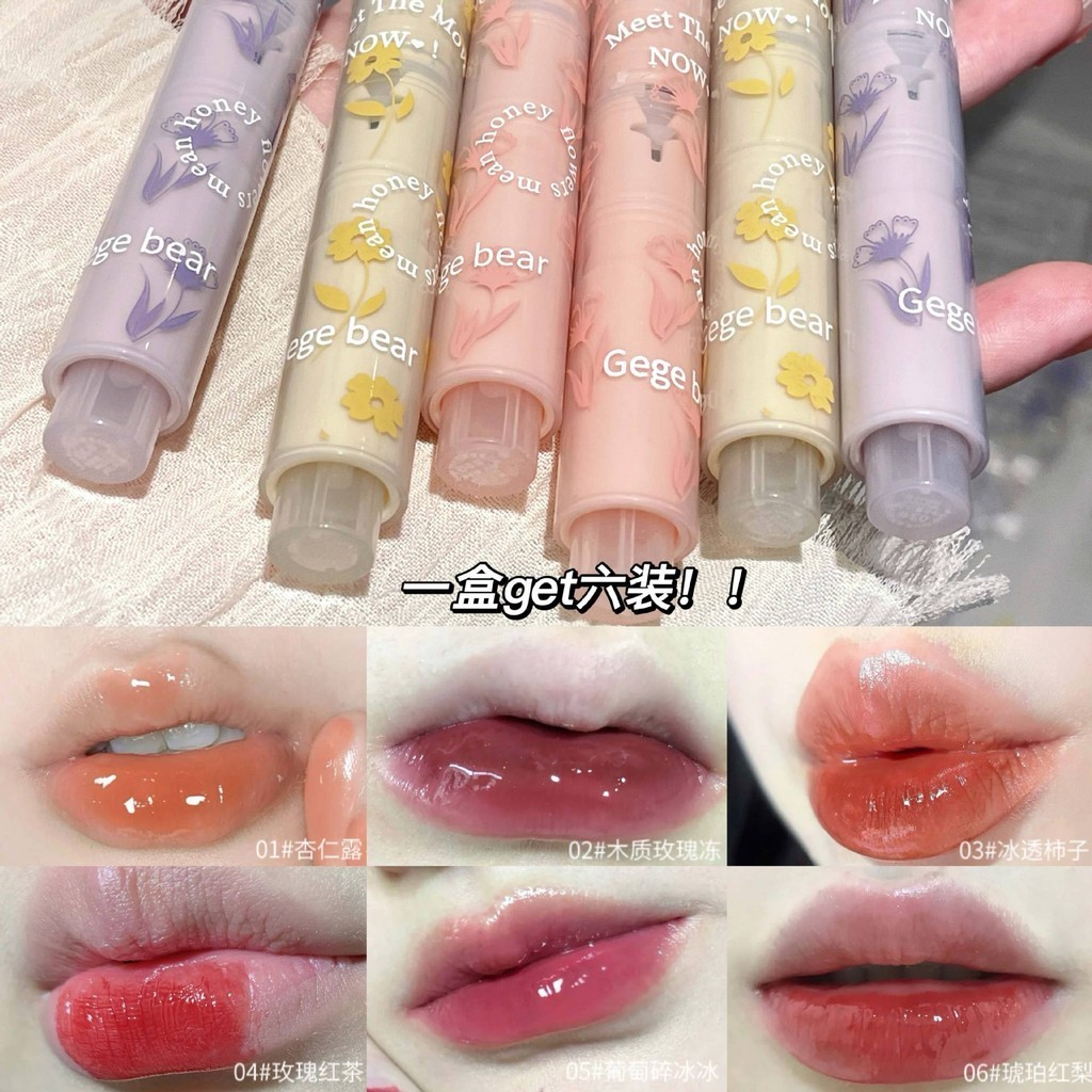 Linguagem Flor de Menina Batom de Mel Conjunto 6 Cores Espelho ...