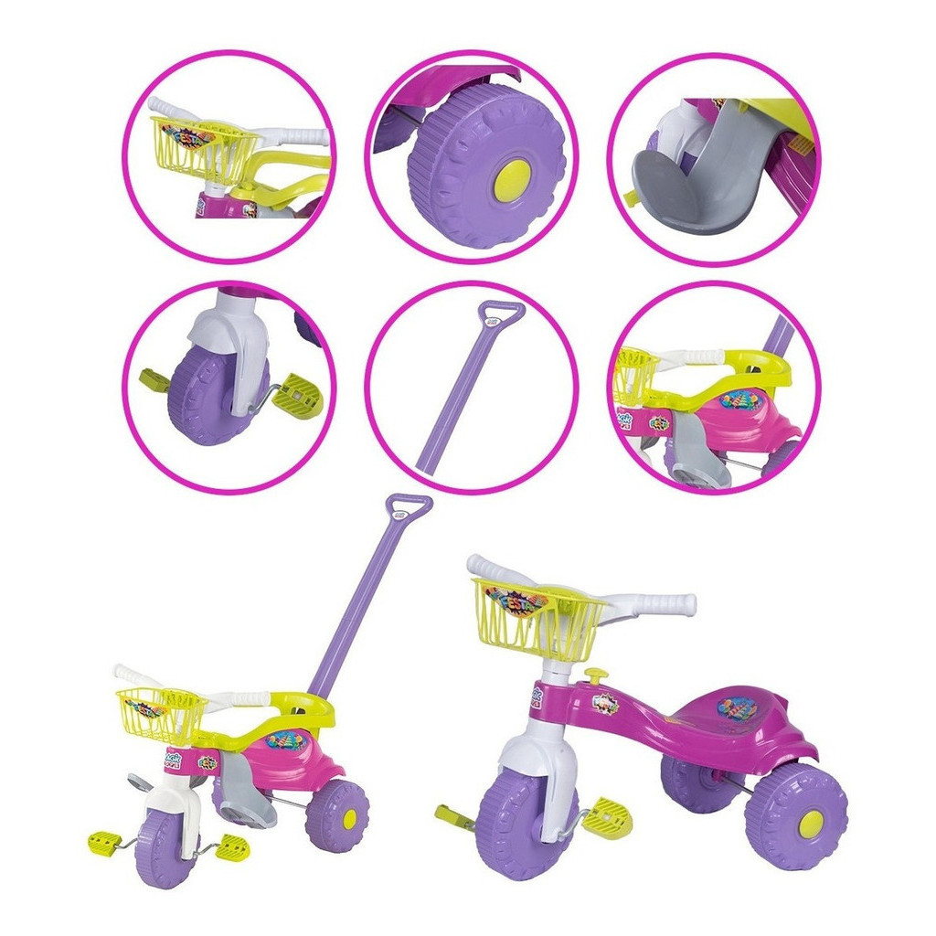 Triciclo Velotrol Infantil Rosa/Azul Tico Tico | Shopee Brasil