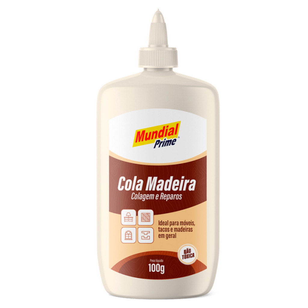 Cola Madeira Mundial Prime Colagem E Reparos Atóxica 100g | Shopee Brasil