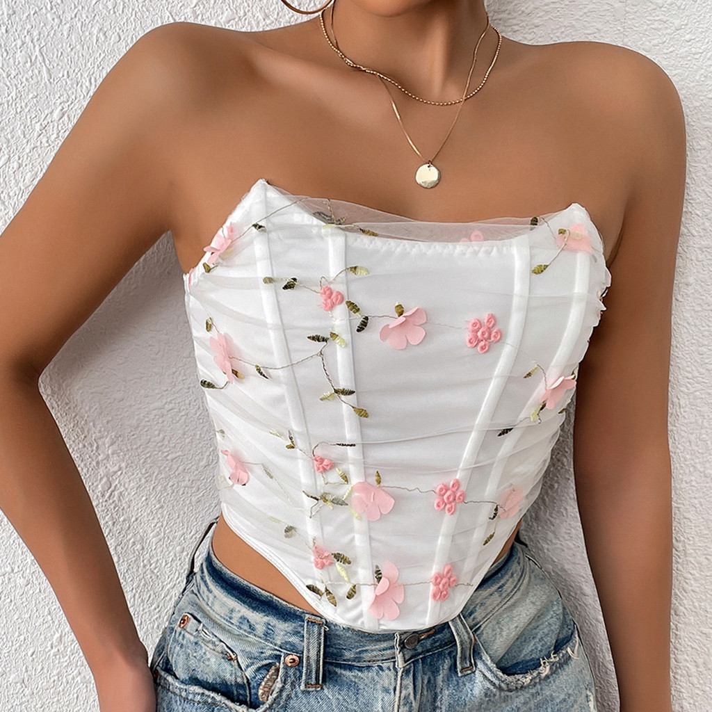 corpete corselet feminino Cropped Corset gringa branco Blusa Espartilho ...
