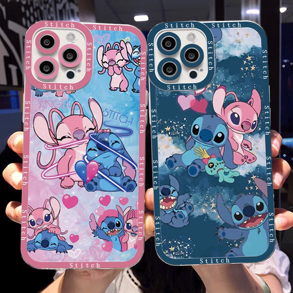 Capinha Capa Resistente A Choques De stitch e angel Motorola G54 G84 ...